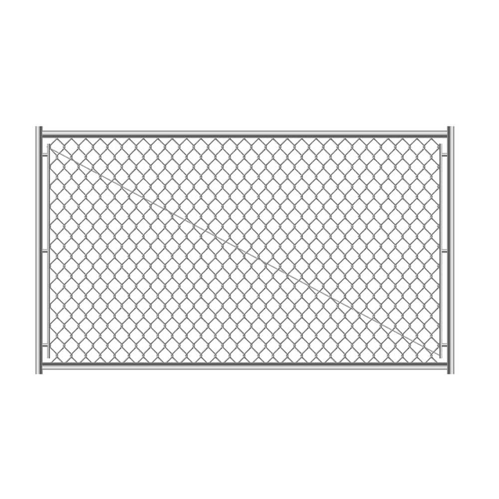 72 in. W x 46 in. H Silver Metal Wire Garden Fence Adjustable Chain ...