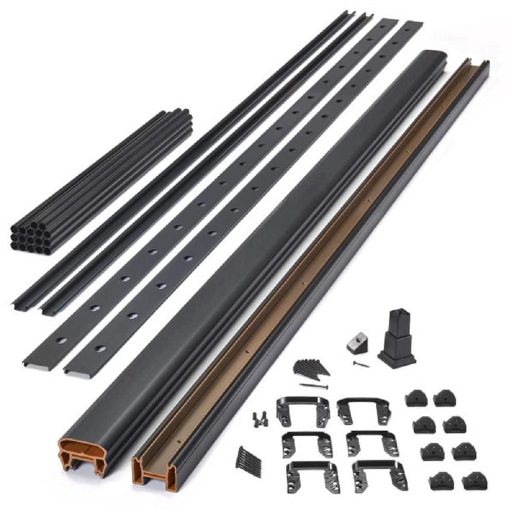 Trex Transcend 8 ft. x 42 in. Charcoal Black Composite Stair Deck Rail ...