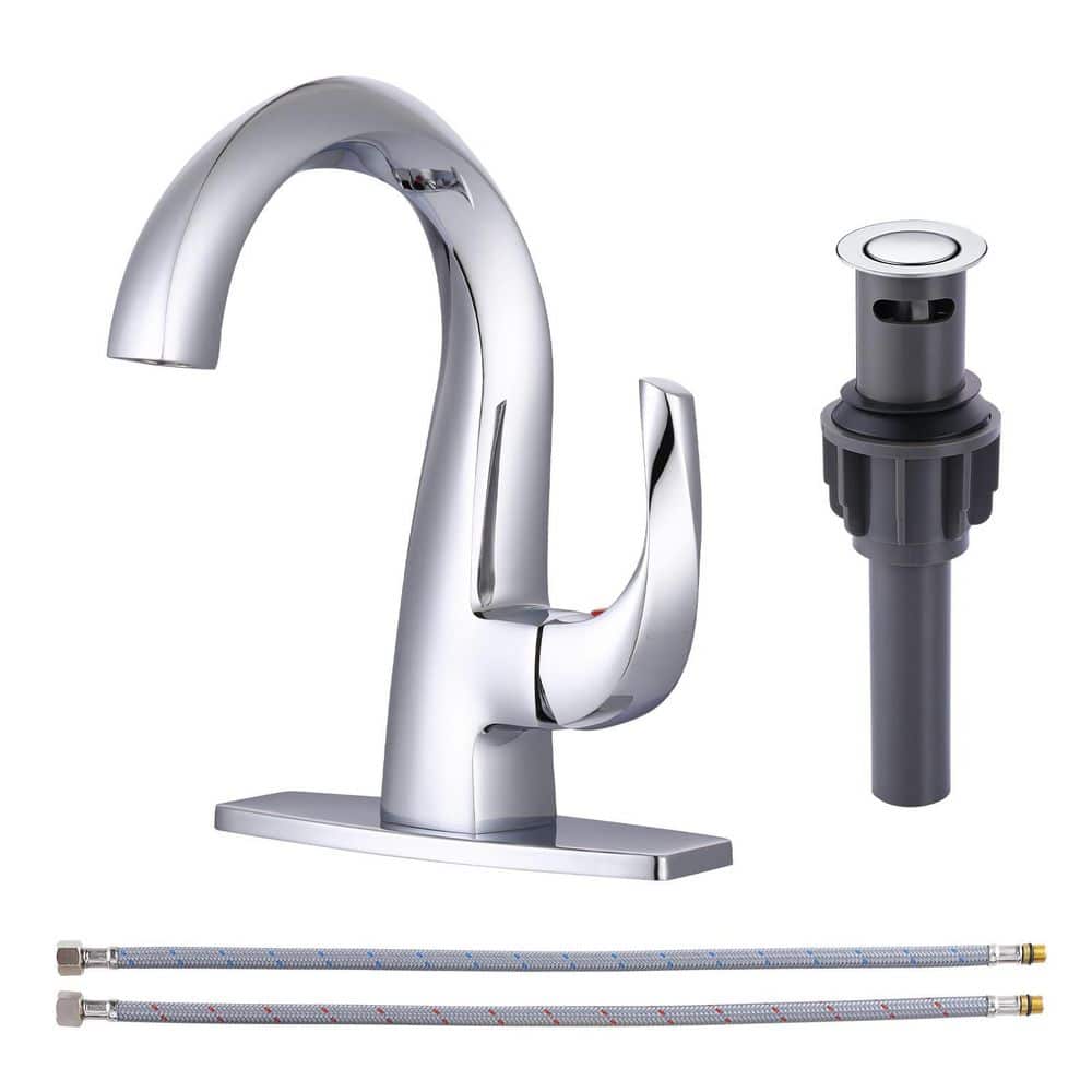 ARCORA Single-Lever Handle Single-Hole Bathroom Faucet with Deckplate ...