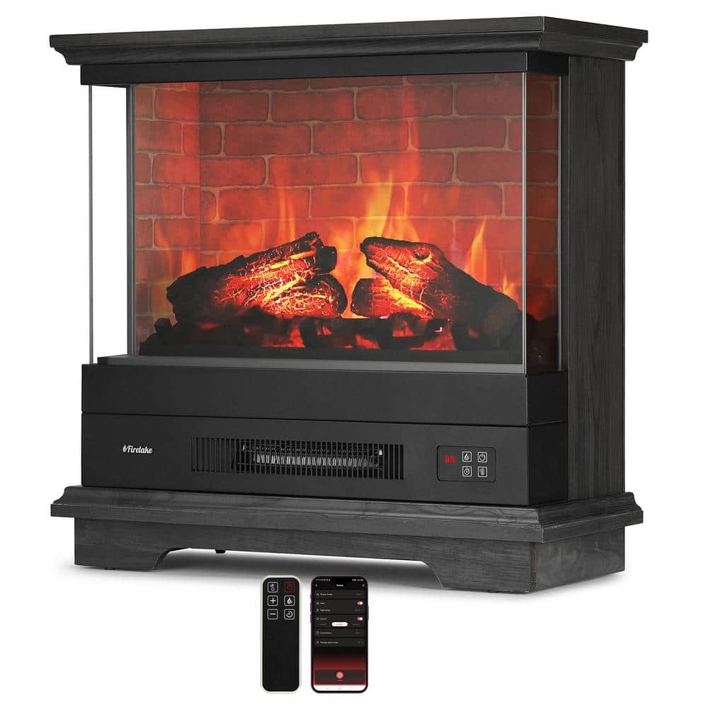 TURBRO Firelake 27 in. WiFi-Enabled Electric Convection Fireplace ...