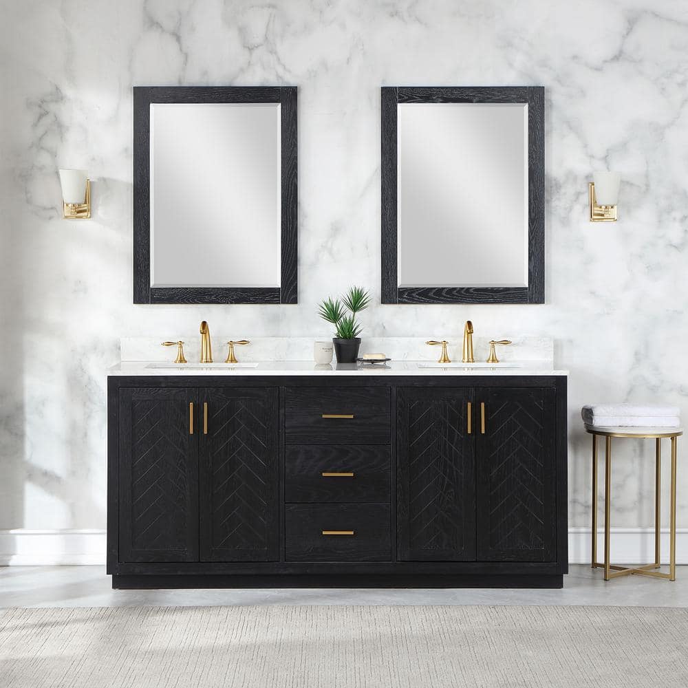 Altair Gazsi 72 in.W x 22 in.D x 34 in. H Double Sink Bath Vanity in ...