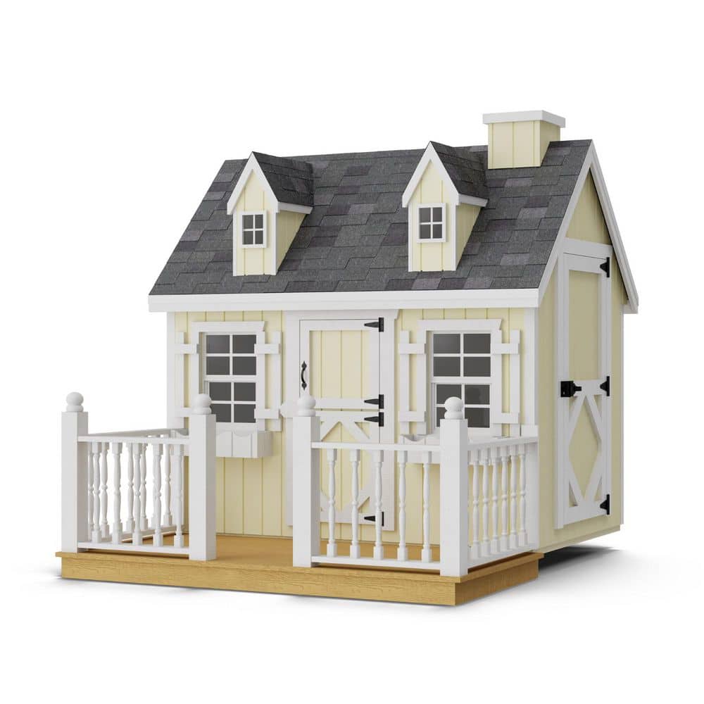 Little Cottage Co. 4 ft. x 6 ft. Cape Cod Outdoor Wood Playhouse with ...