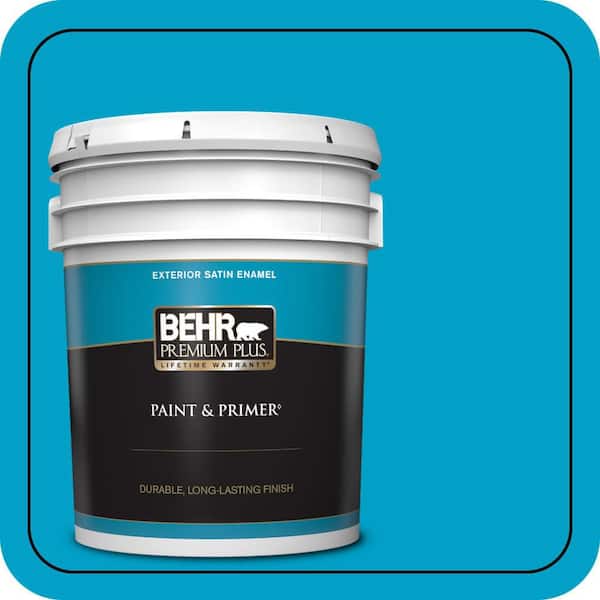 BEHR PREMIUM PLUS 5 gal. #P490-5 Yucatan Satin Enamel Exterior Paint ...