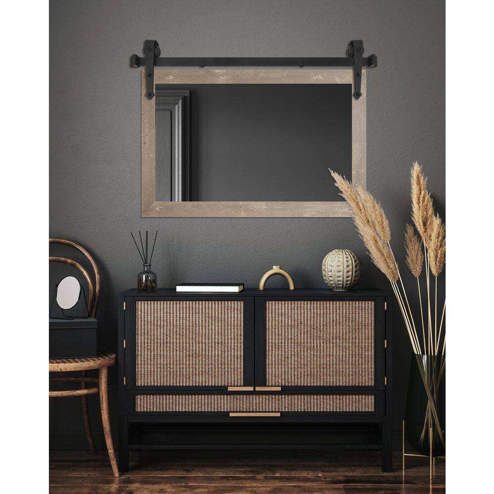 Rayne Mirrors (56 in. W x 33 in. H) Harvest Brown Modern Rustic Mirror ...