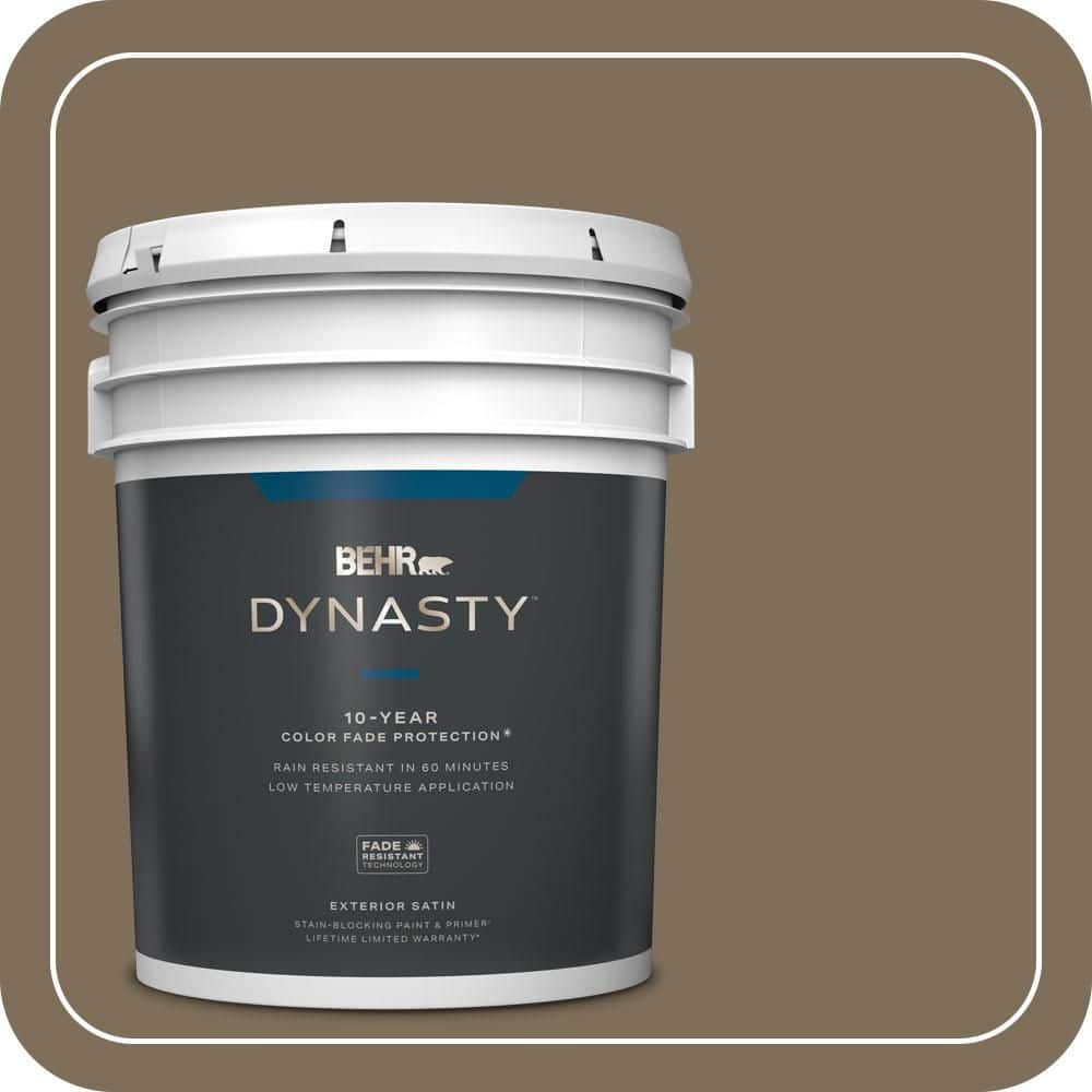 BEHR DYNASTY 5 gal. #710D-6 Butternut Wood Satin Enamel Exterior Stain ...