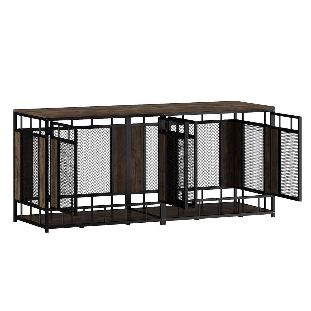 FUFU&GAGA Large Dog Kennels Crate, Indoor Dog Crate End Table, Mesh and ...