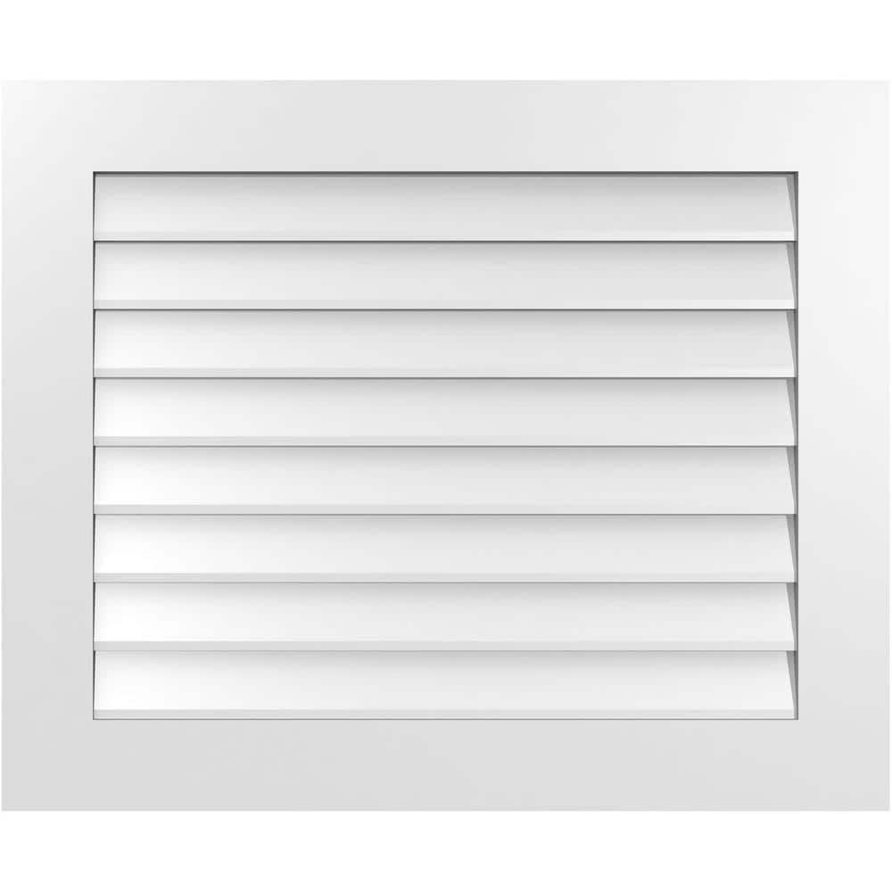 Ekena Millwork 34" x 28" Rectangular White PVC Paintable Gable Louver ...