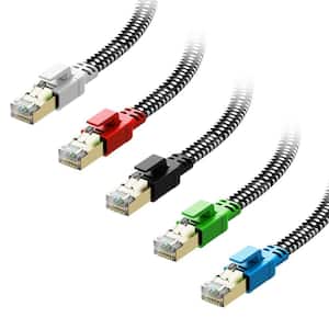 Yichuhaoxi 25 ft. Cat 8 Shielded Gold Plated Ethernet Cable Wire-Black ...