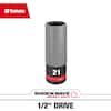 Milwaukee SHOCKWAVE 1/2 in. Drive 21 mm. Lug Nut Impact Socket (1-Pack ...