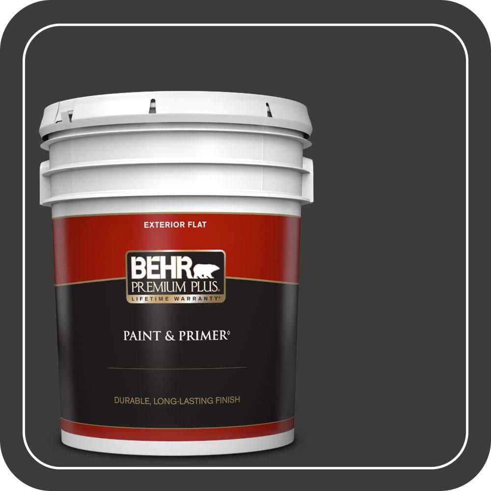 BEHR PREMIUM PLUS 5 gal. #MQ5-05 Limousine Leather Flat Exterior Paint ...