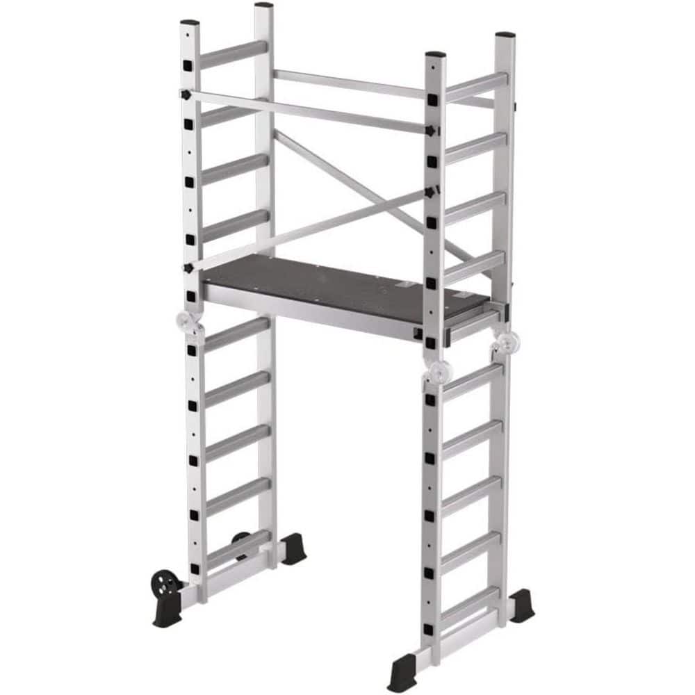 KIWDZFU Aluminum Foldable Multipurpose Scaffolding Ladder Stool Bench ...