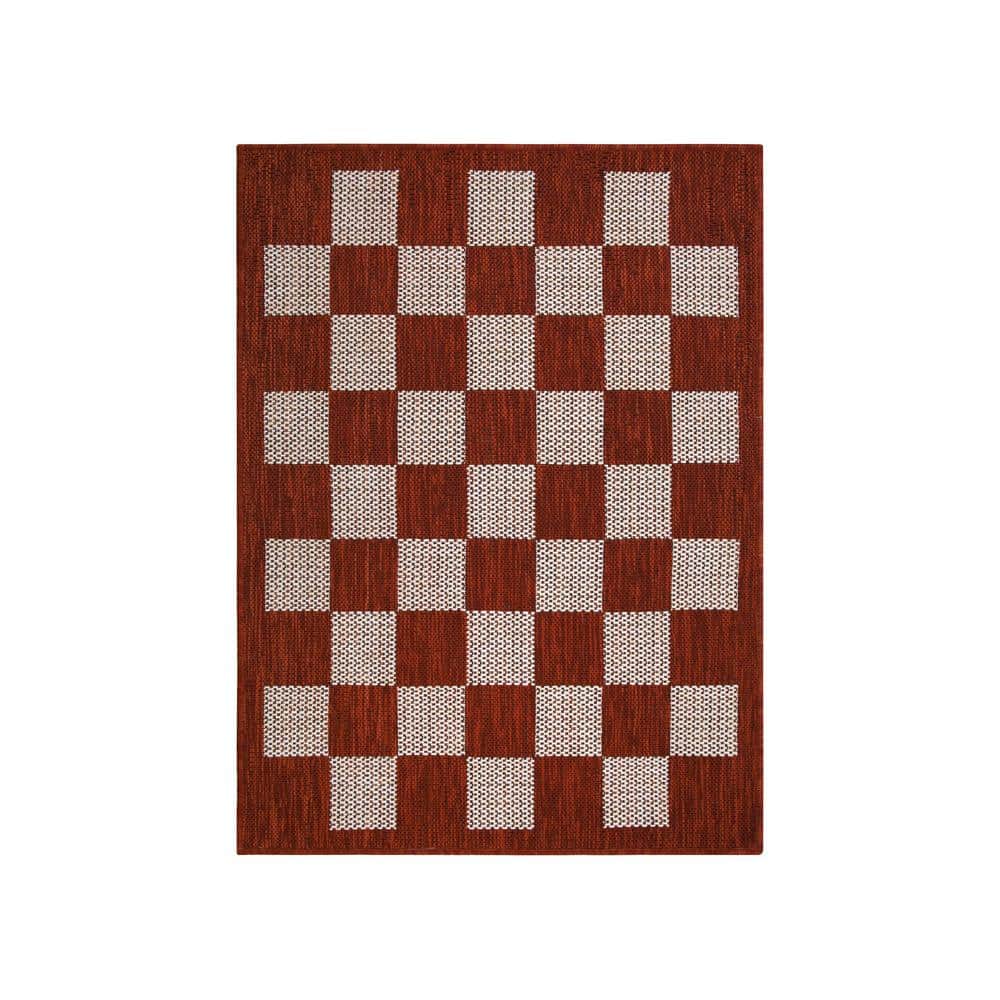 PLAYA RUG Daisy Red and Ivory 2 ft. x 3 ft. Indoor/Outdoor Area Rug DAY ...