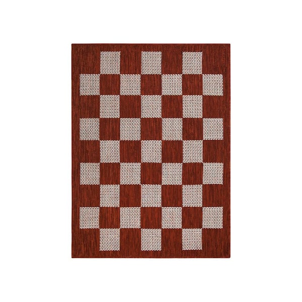 PLAYA RUG Daisy Red and Ivory 2 ft. x 3 ft. Indoor/Outdoor Area Rug DAY ...