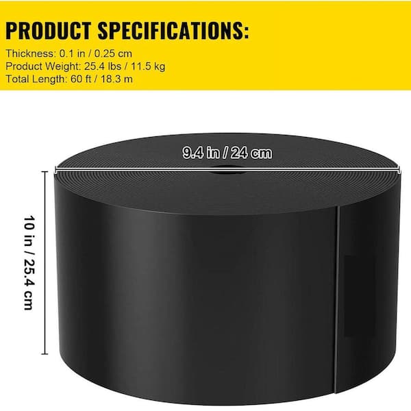 spca 60 ft Total Length ,10 in.Width, Black Plastic,Landscape Edging ...