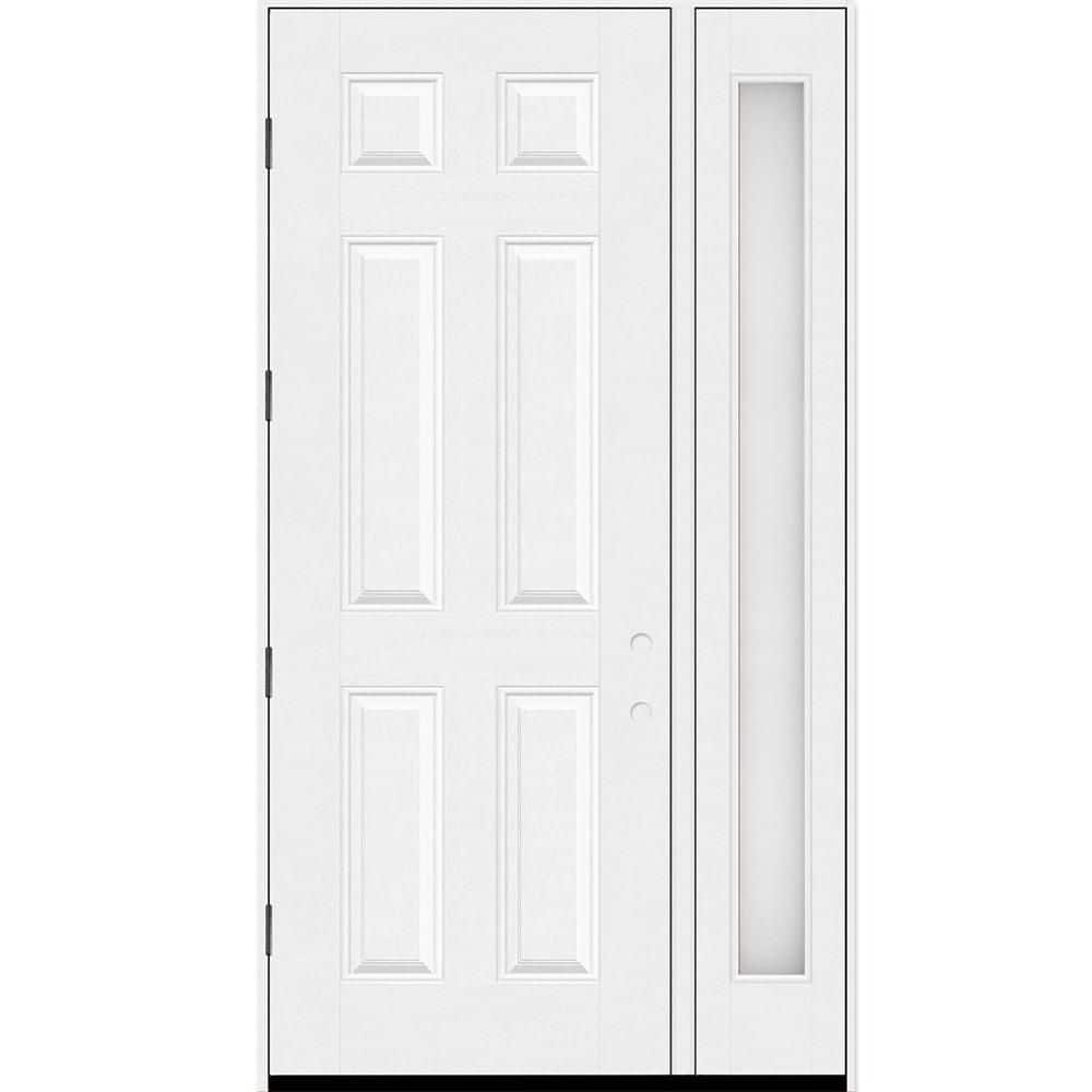 Steves & Sons Regency 51 in. x 96 in. 6 Panel RHOS Unfinished White ...