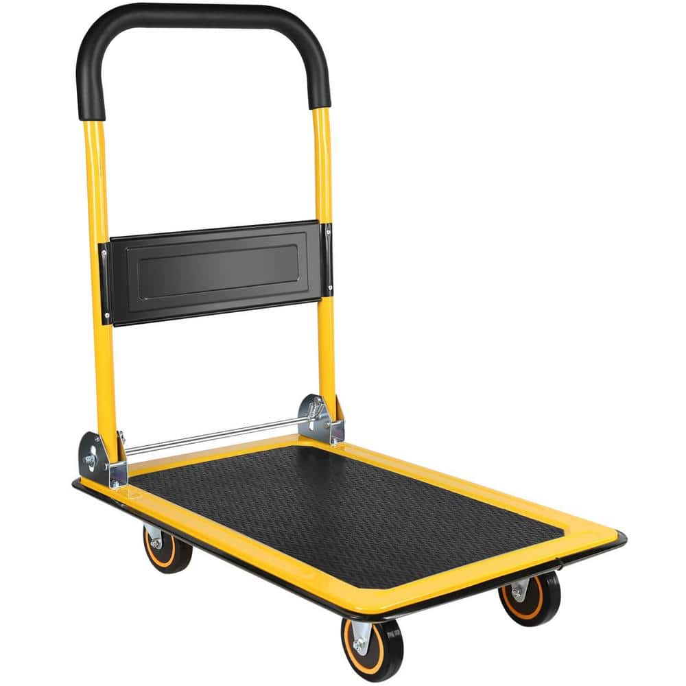 Tidoin 330 lbs. Capacity Yellow Heavy-Duty Moving Platform Hand Truck ...
