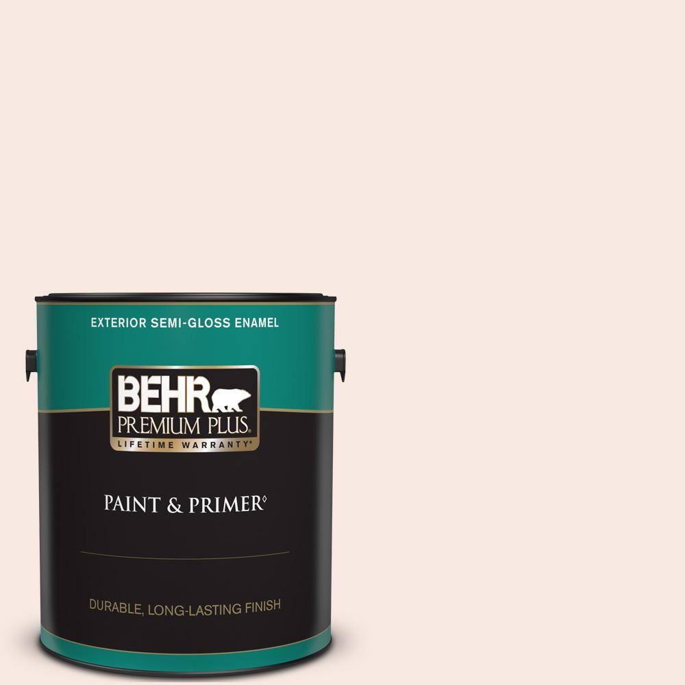 BEHR PREMIUM PLUS 1 gal. #200C-1 Hush Pink Semi-Gloss Enamel Exterior ...