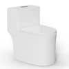 Simple Project One-Piece 1.28 GPF Dual Flush Elongated Toilet in Glossy ...
