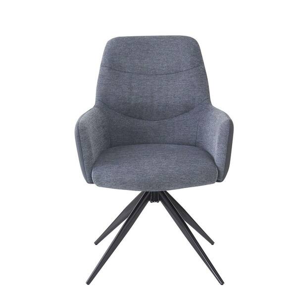 HOME IMPORTS EMPORIUM 34 in. H Gray Fabric Arm Chair Set of 2 with ...