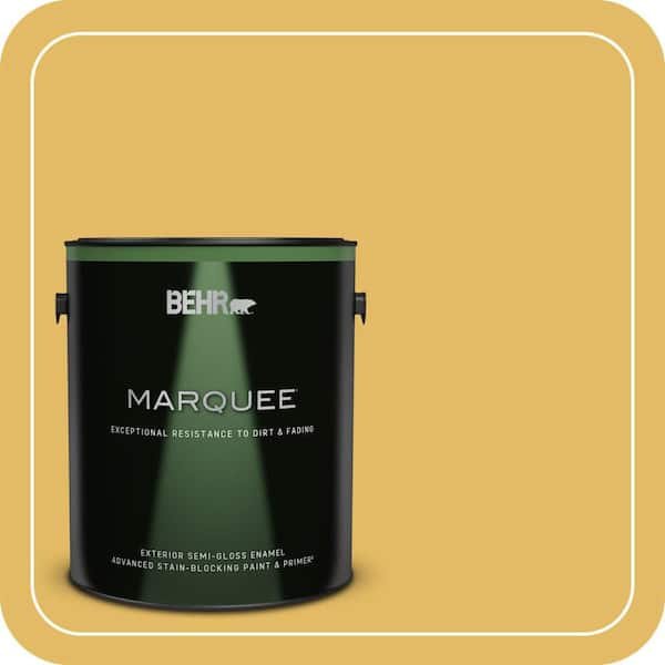 BEHR MARQUEE 1 gal. #MQ4-12 Dandelion Wish Semi-Gloss Enamel Exterior ...