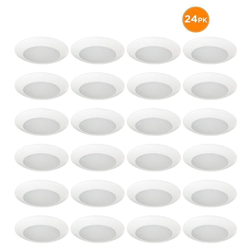 Commercial Electric 24-Pack 8 in. LED Surface Mount Downlight Flush ...