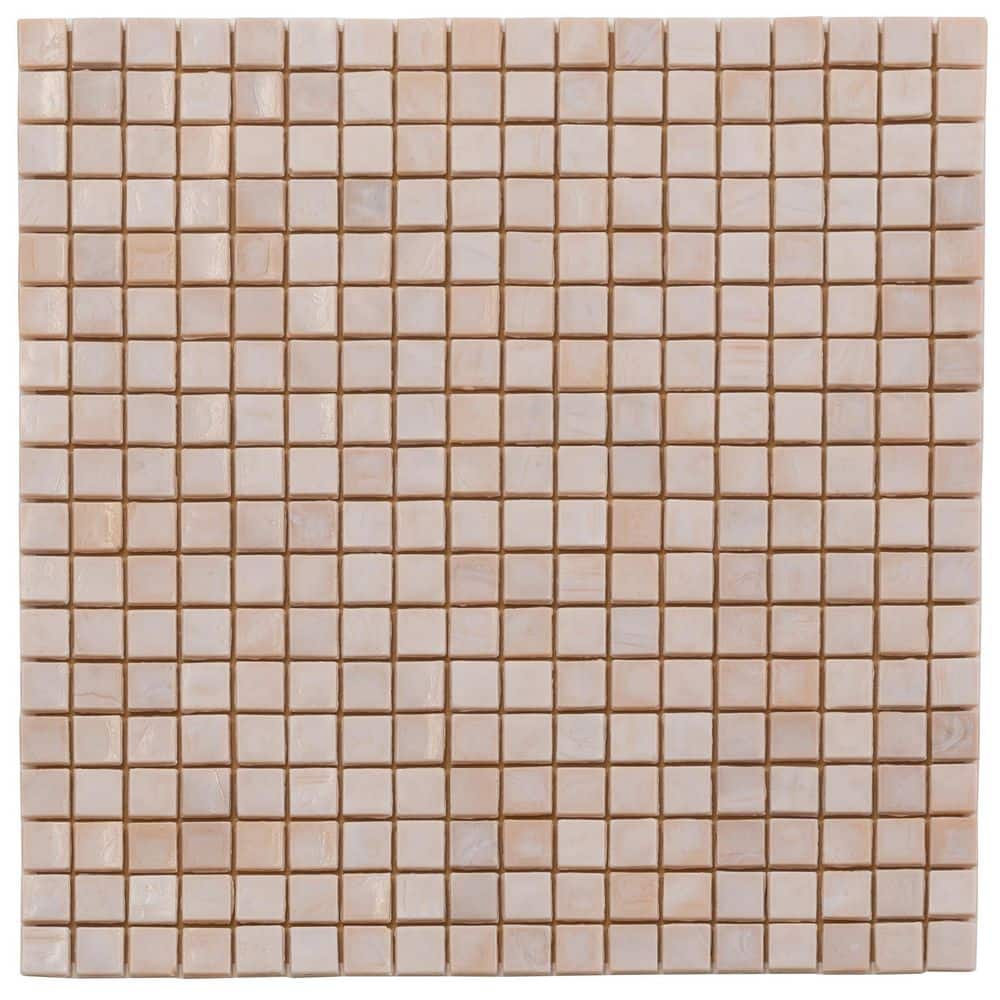 Apollo Tile Skosh 4" x 6" Glossy Shimmer Beige Glass Mosaic Uniform ...