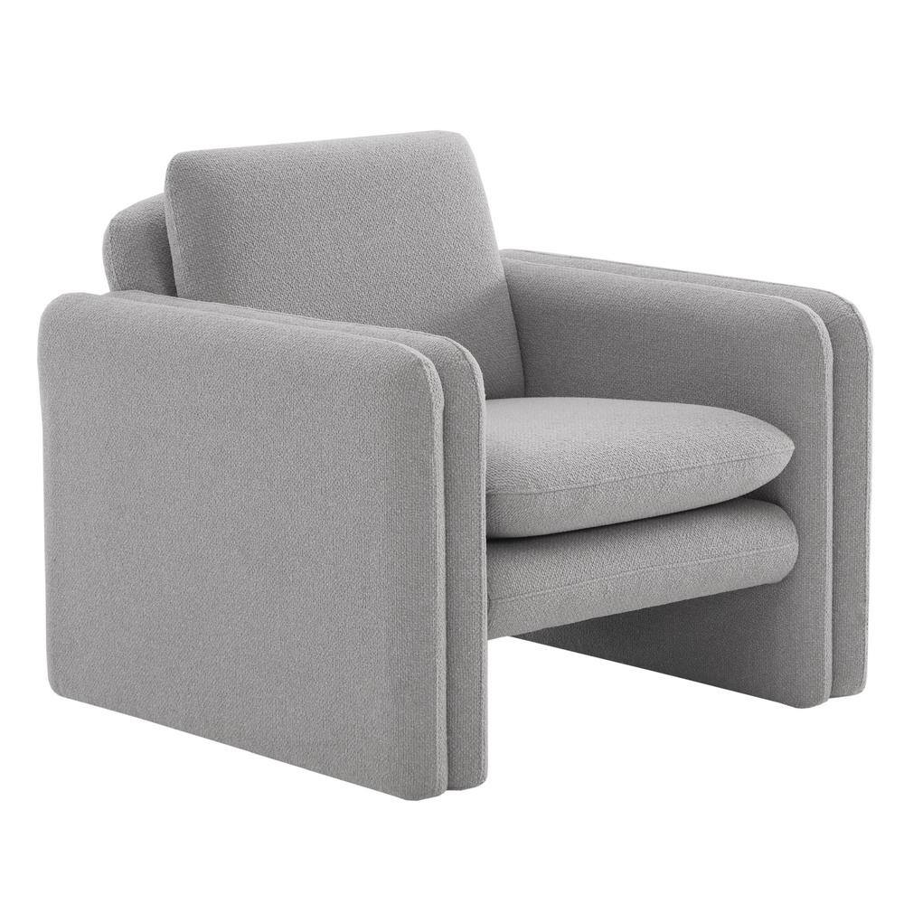 Spruce & Spring Lily 35 in. W Grey Fabric Modern Boucle Accent Chair ...