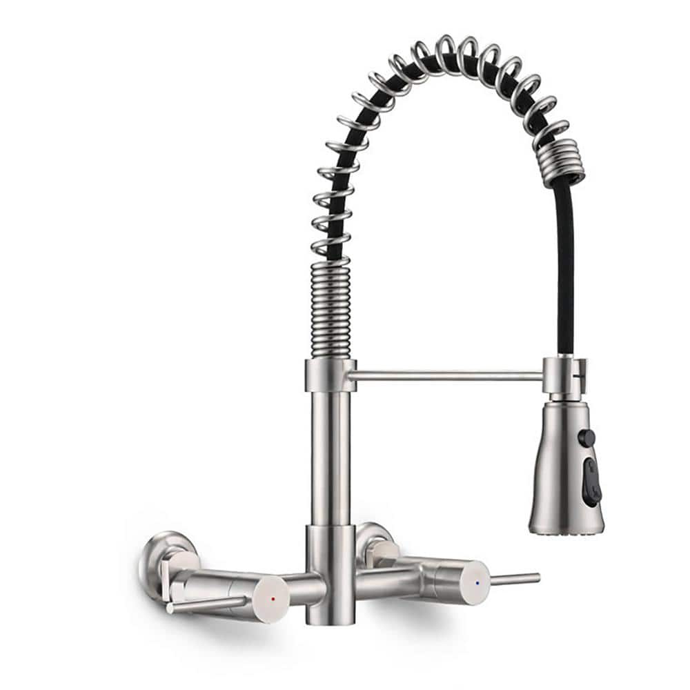 Reviews for PROOX Double Handle Wall Mounted Bridge Kitchen Faucet with ...