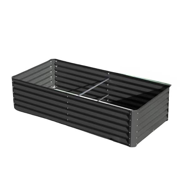 6 ft. x 3 ft. x 1ft. Galvanized Raised Garden Bed, Square Outdoor ...