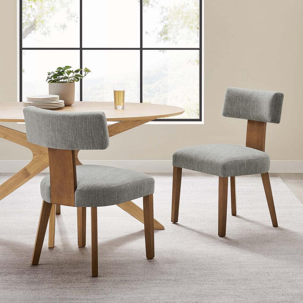 MODWAY Nalani Dining Chairs - Set of 2 in Heathered Weave Wheat Deep ...