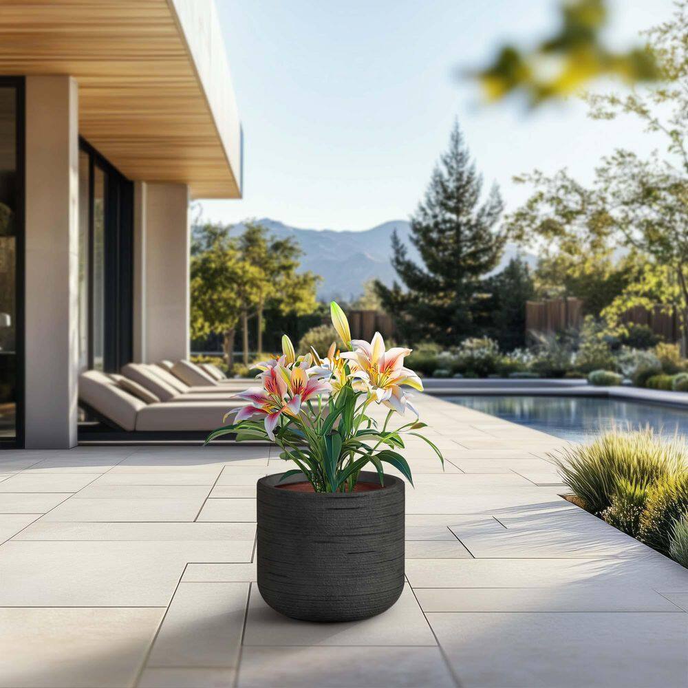 Morrava 14 in. Medium Slate Gray (Enhanced Interior) Concrete Round ...