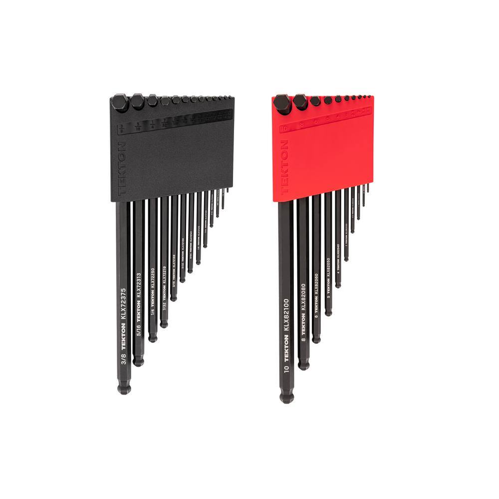 TEKTON Ball End Hex L-Key Set with Holders, 23-Piece (0.050-3/8 in., 1. ...