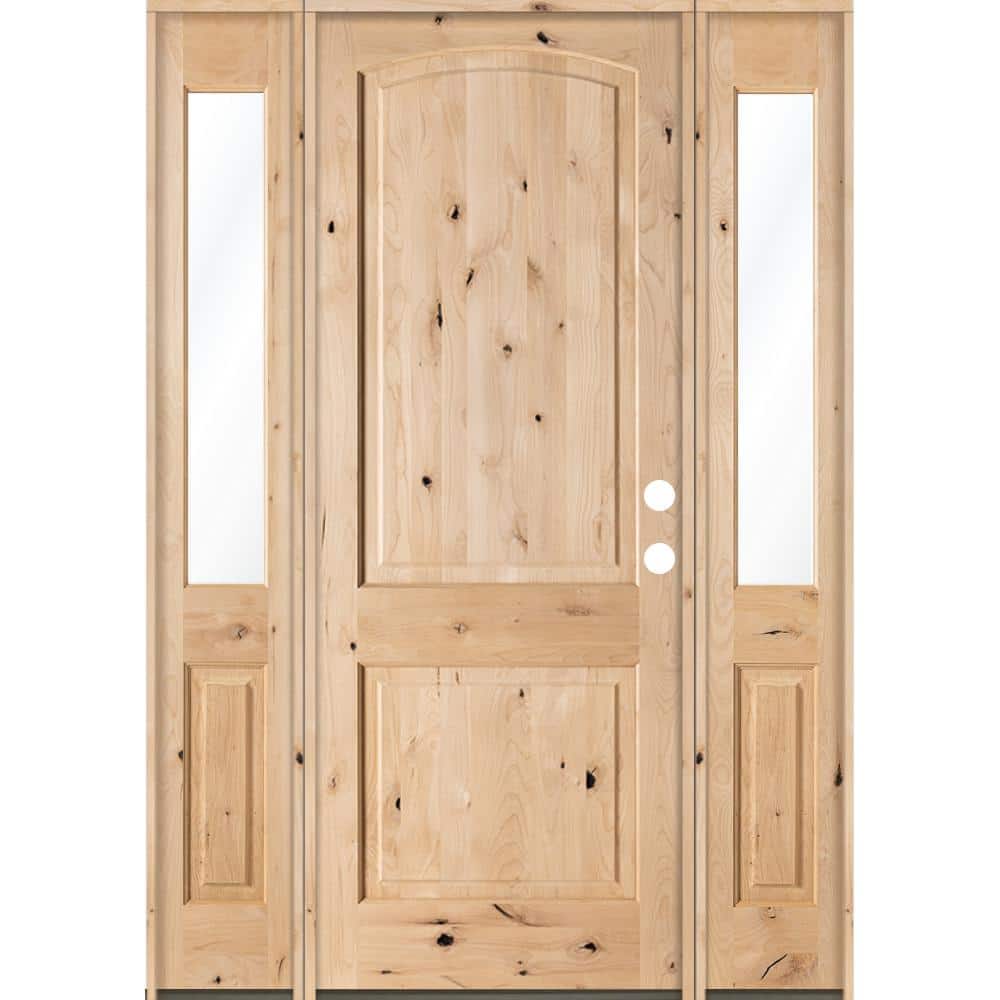 Krosswood Doors 70 in. x 96 in. Rustic Knotty Alder Unfinished Left ...