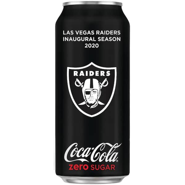 Coca-Cola 16 oz. Coke Zero Sugar Las Vegas Raiders 049000053401 - The ...