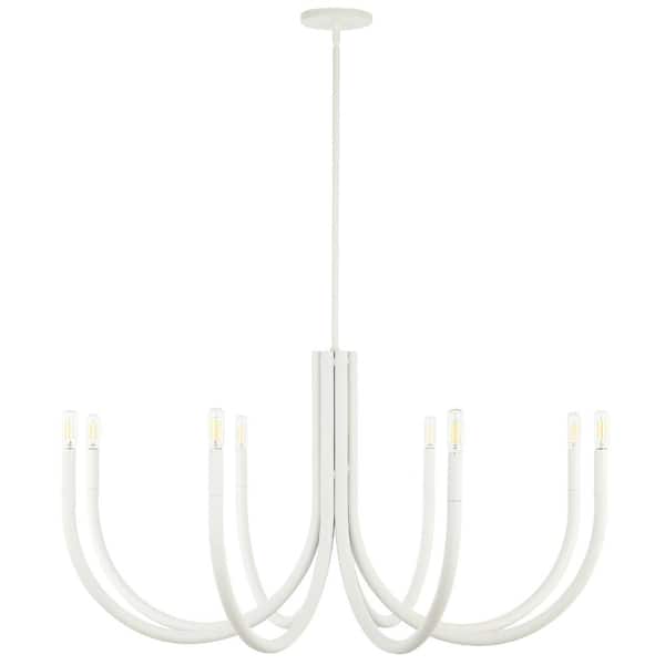 Dainolite Wand 8-Light Sandy White Bulb Empire Chandelier Dining with ...