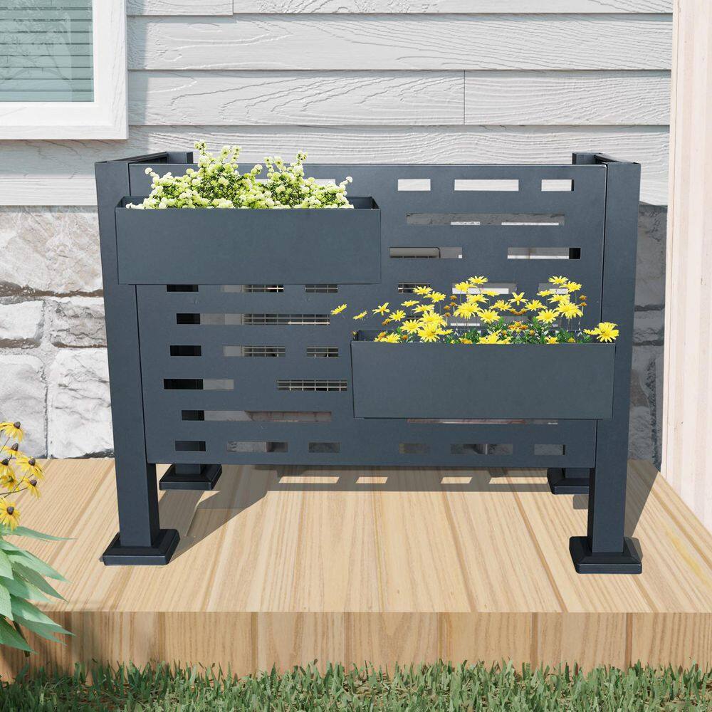 Storhaus 3 ft x 2 ft Metal Garden fencing Air Conditioner Fence for ...