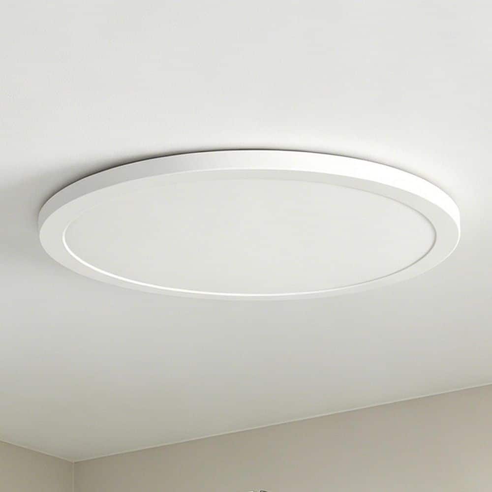 LNC 15 in. 36-Watt White Round LED Flat Panel 3200 Lumens Slim Flush ...