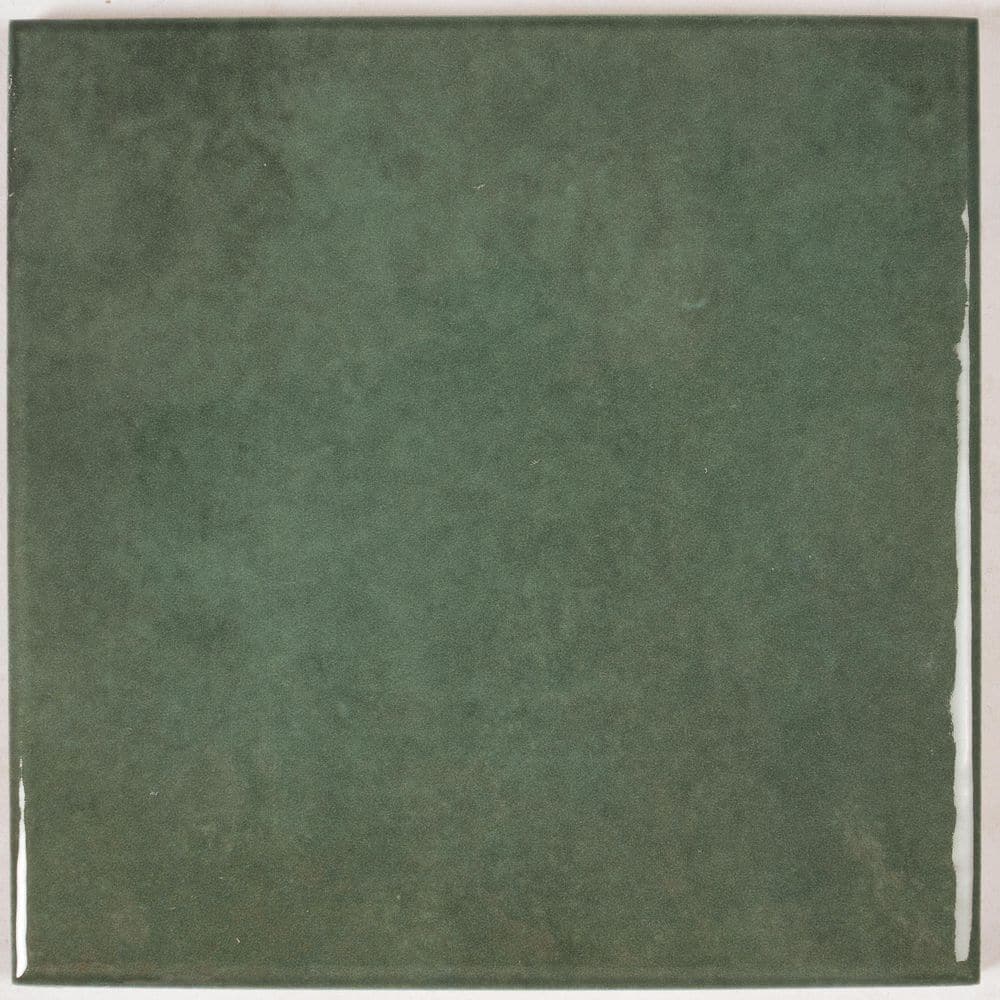 Apollo Tile Zahara 6 in. x 6 in. Glossy Moss Green Porcelain Zellige ...
