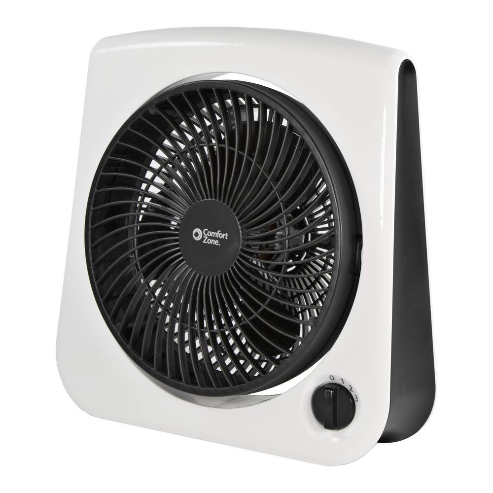 Comfort Zone 10 in. Turbo Table Desk Fan in White CZ111WT - The Home Depot