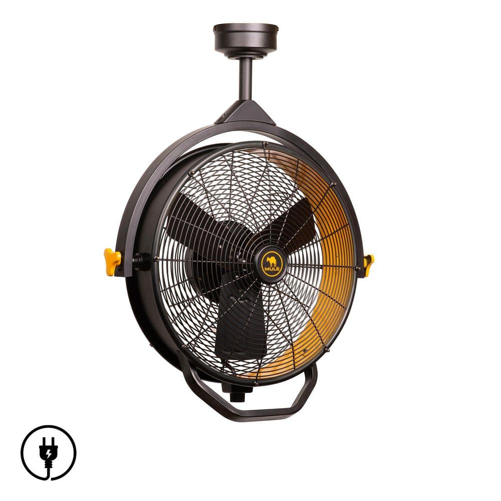 MULE 18 in. Damp Rated Indoor/Covered Outdoor Jet Black/Melon Yellow 3 ...