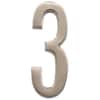 Everbilt 4 in. Satin Nickel Flush Mount Self-Adhesive House Number 3 ...