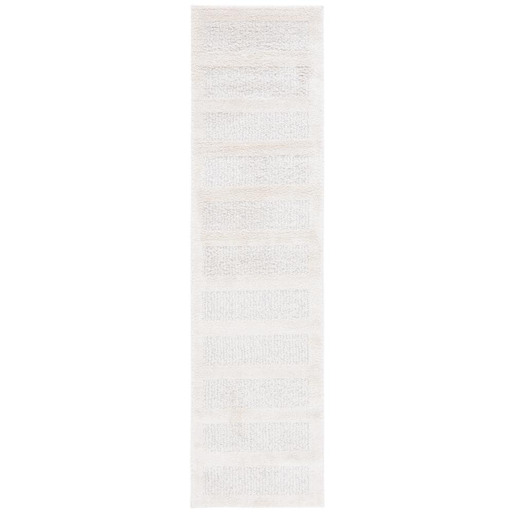 SAFAVIEH Melody Ivory/Grey 2 ft. x 8 ft. Striped Runner Rug MEL130A-28 - The Home Depot