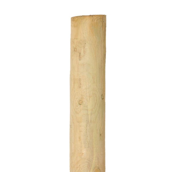 6 in. x 6 in. x 8 ft. Round Agriculture Fence Post 122469 - The Home Depot