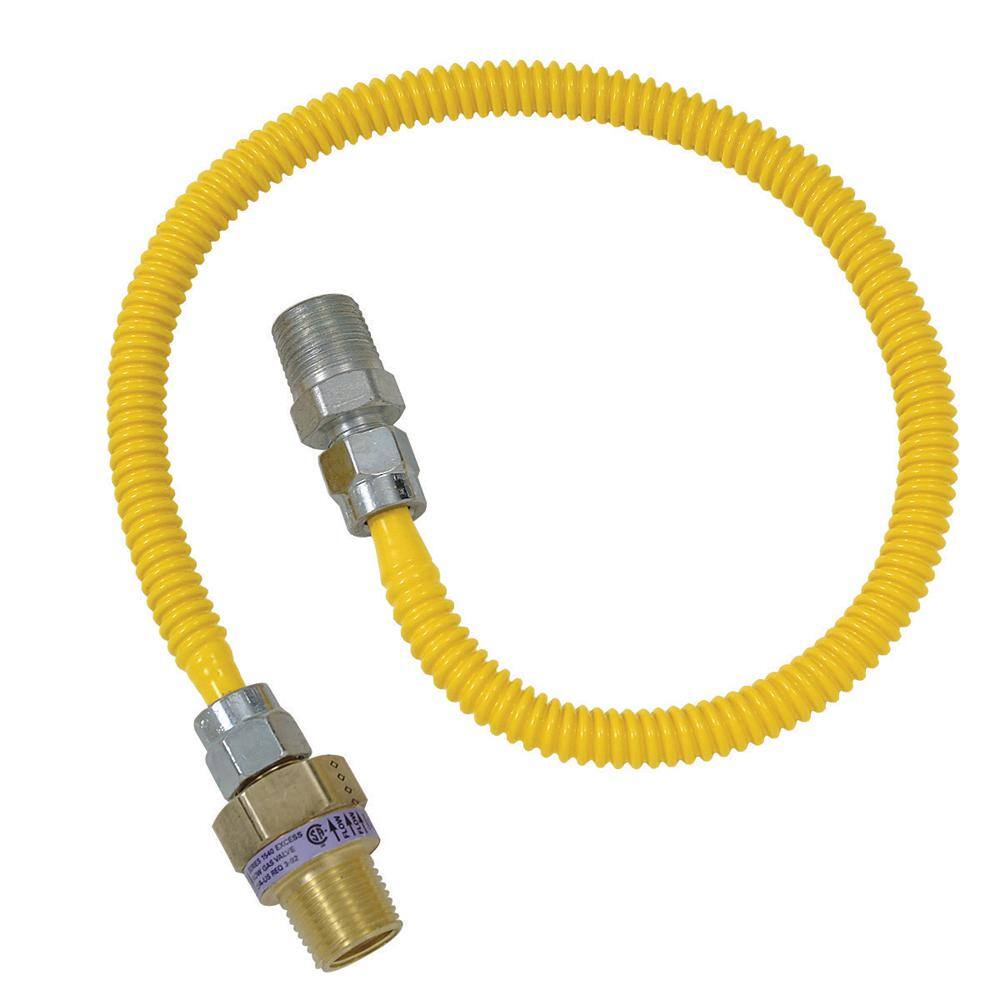 BrassCraft 1 2 In MIP X 3 8 In FIP X 24 In Stainless Steel Gas