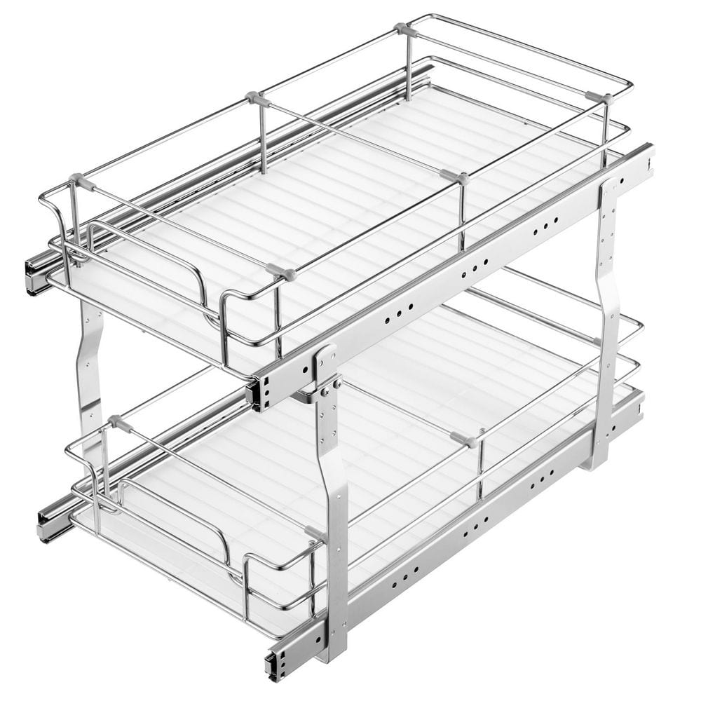 SKYSHALO 12 x 21 x 15 in. Pull-Out Cabinet Organizer, Steel Slide-Out ...