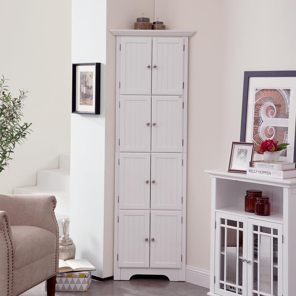 Write Storage Cabinet Freestanding Corner Cabinet JHCA0007-1 - The Home ...