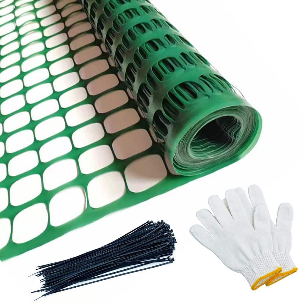 Laybus 4 ft. x 100 ft. 1 Roll Safety Fence Plastic Mesh Fencing Roll ...