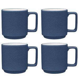 Noritake Colortex Stone Gray 16 oz. Porcelain Mugs, (Set of 4) G008 ...