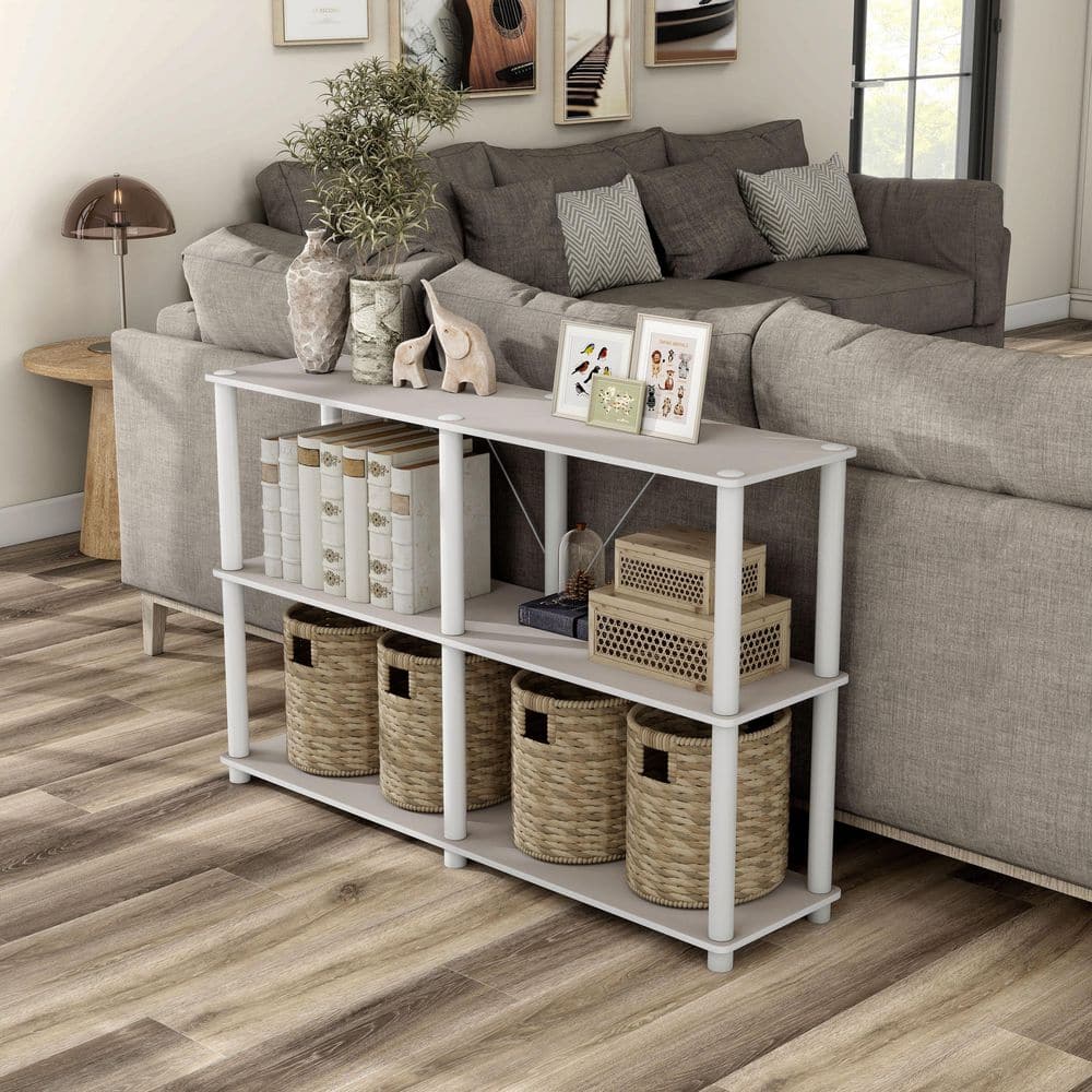 Furniture of America Quincy 30.1 in. Tall Greige Engineered Wood Wide 6 ...