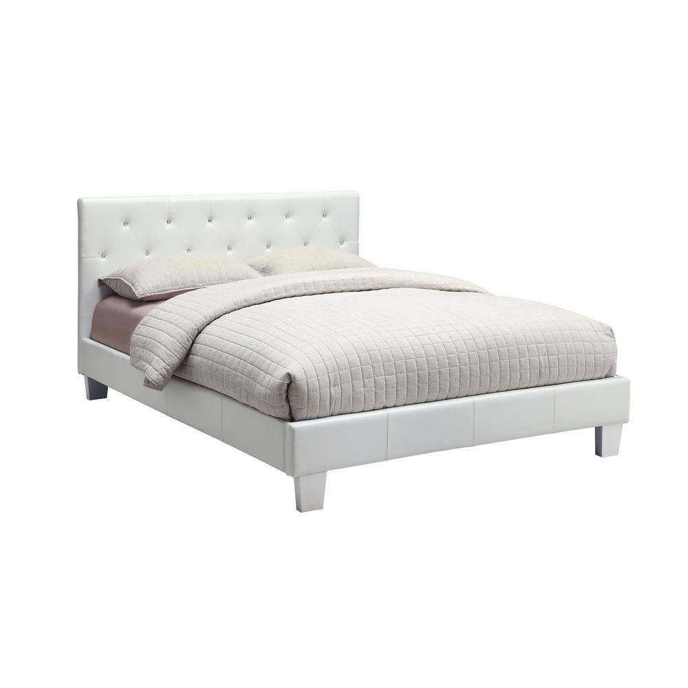 Roxie White Wood Frame King Platform Bed AD1676WH-EK-BED - The Home Depot